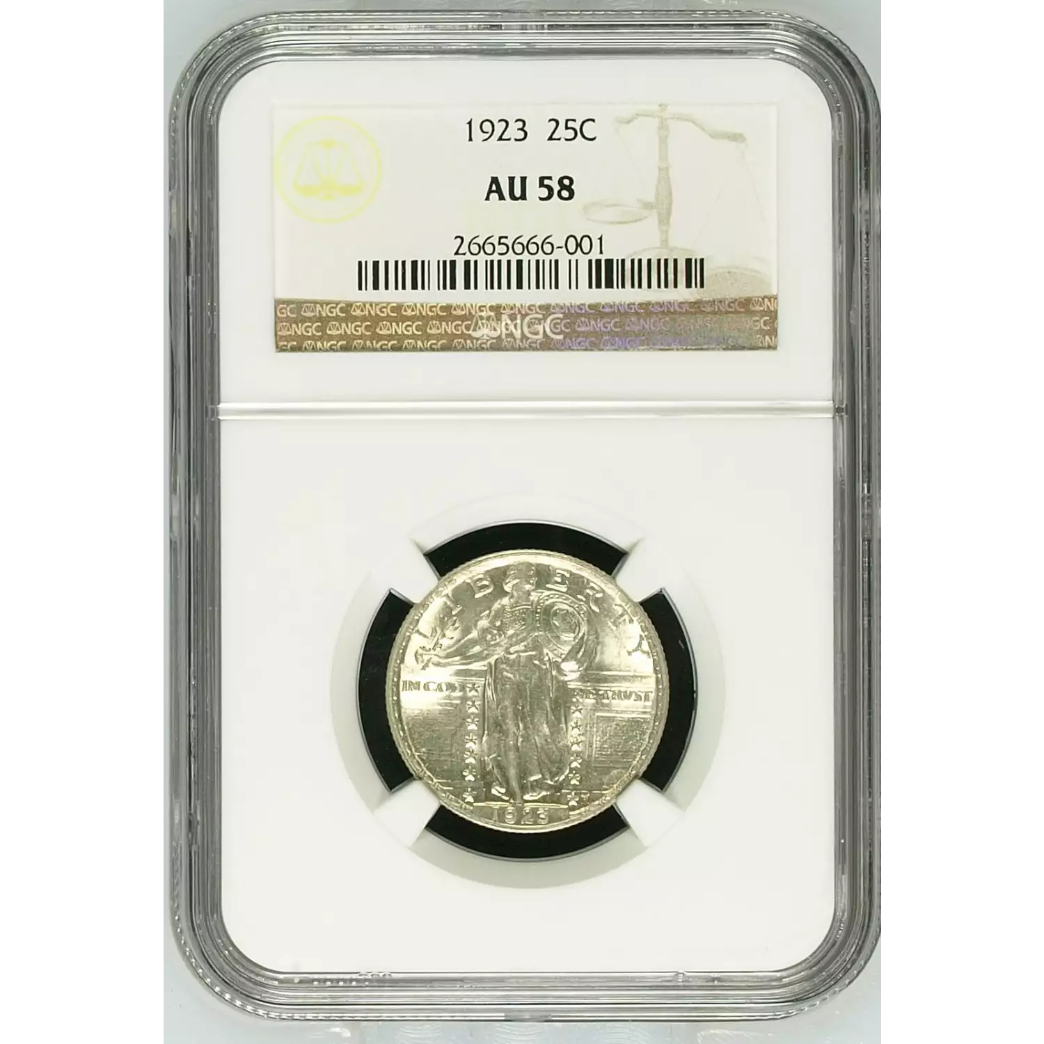 1923 Quarter Dollars Standing Liberty Quarter NGC AU-58 - Bar Harbor ...